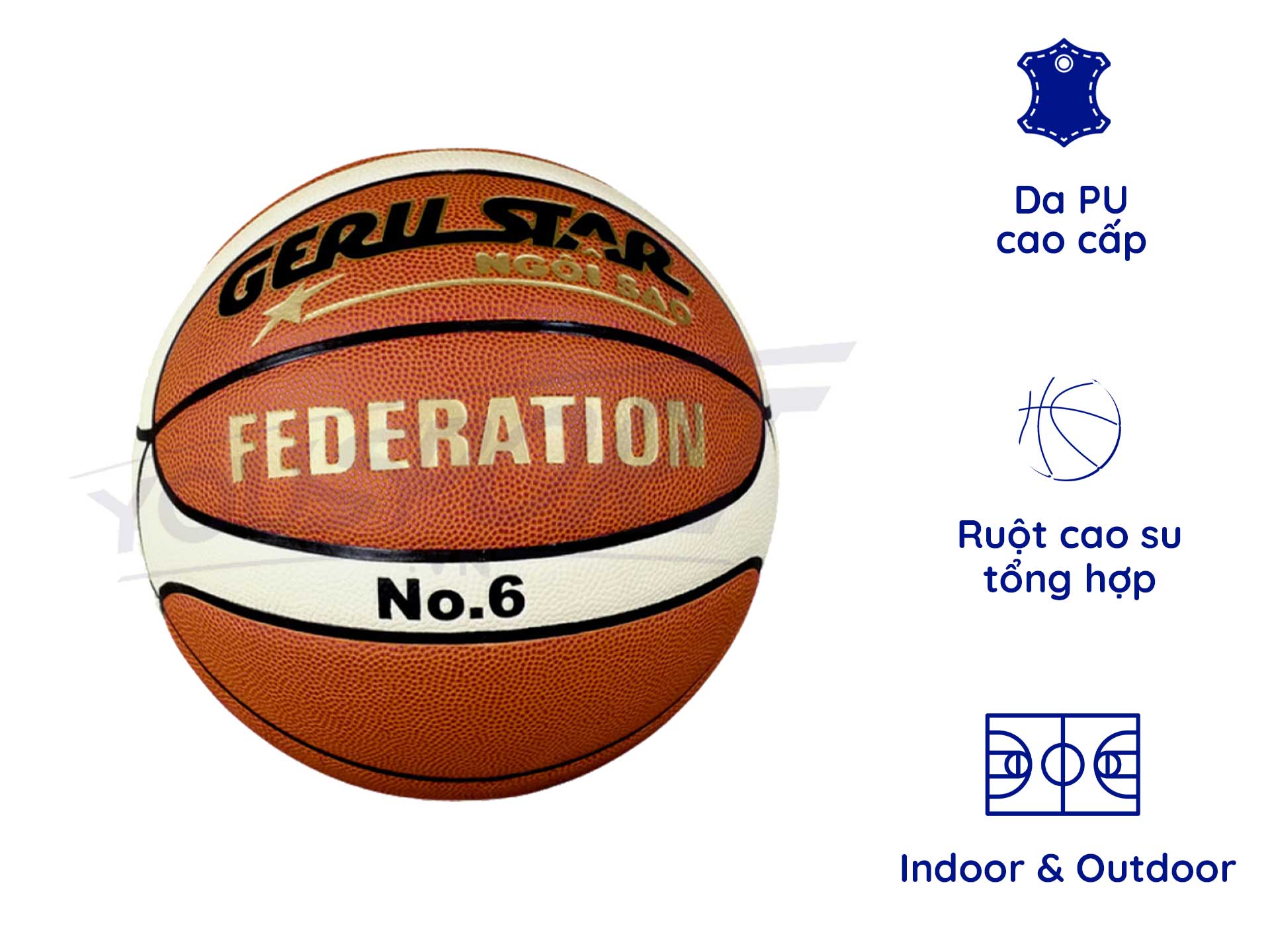 Quả banh bóng rổ Geru Federation S6 | YouSport